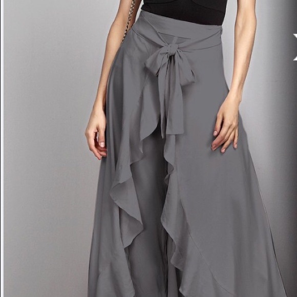 Reborn | Pants & Jumpsuits | Chiffon Highwaist Ruffle Pants | Poshmark